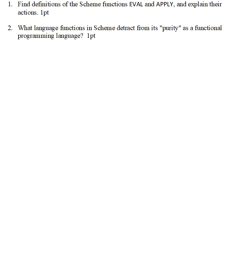 Solved 1 Find Definitions Of The Scheme Functions Eval And 3824