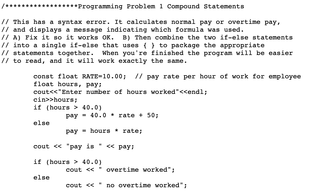 Solved *************Programming Problem 1 Compound | Chegg.com