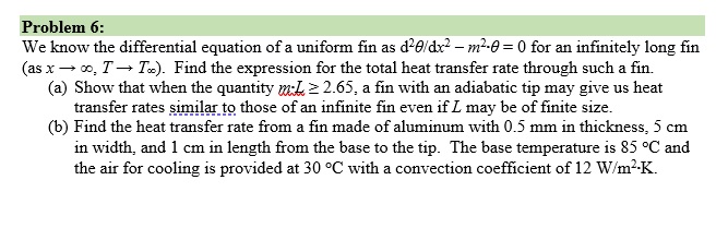 Solved We know the differential equation of a uniform fin as | Chegg.com
