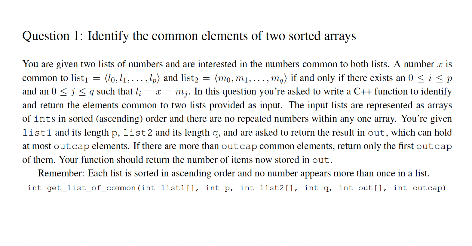 Solved You are given two lists of numbers and are interested | Chegg.com