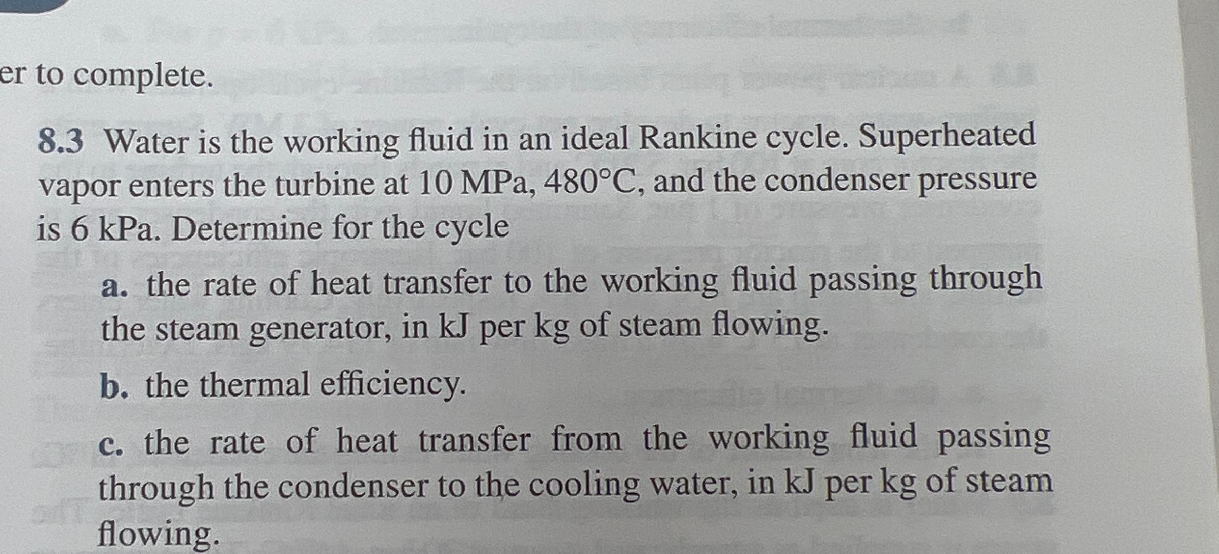 Solved Problem 8.3Water is the working fluid in an ideal | Chegg.com