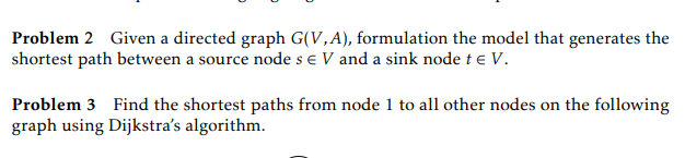 Solved Problem 2 Given a directed graph G(V,A), formulation | Chegg.com