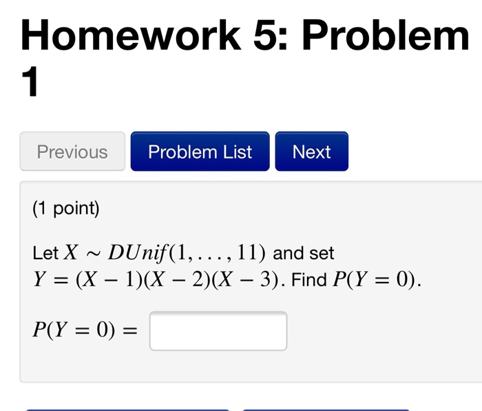 Solved Homework 5: Problem Previous Problem List Next (1 | Chegg.com