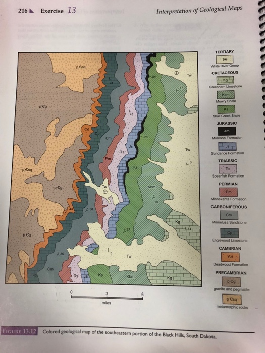 Solved Interpretation o/Geological Maps 215 6. The Tertiary | Chegg.com