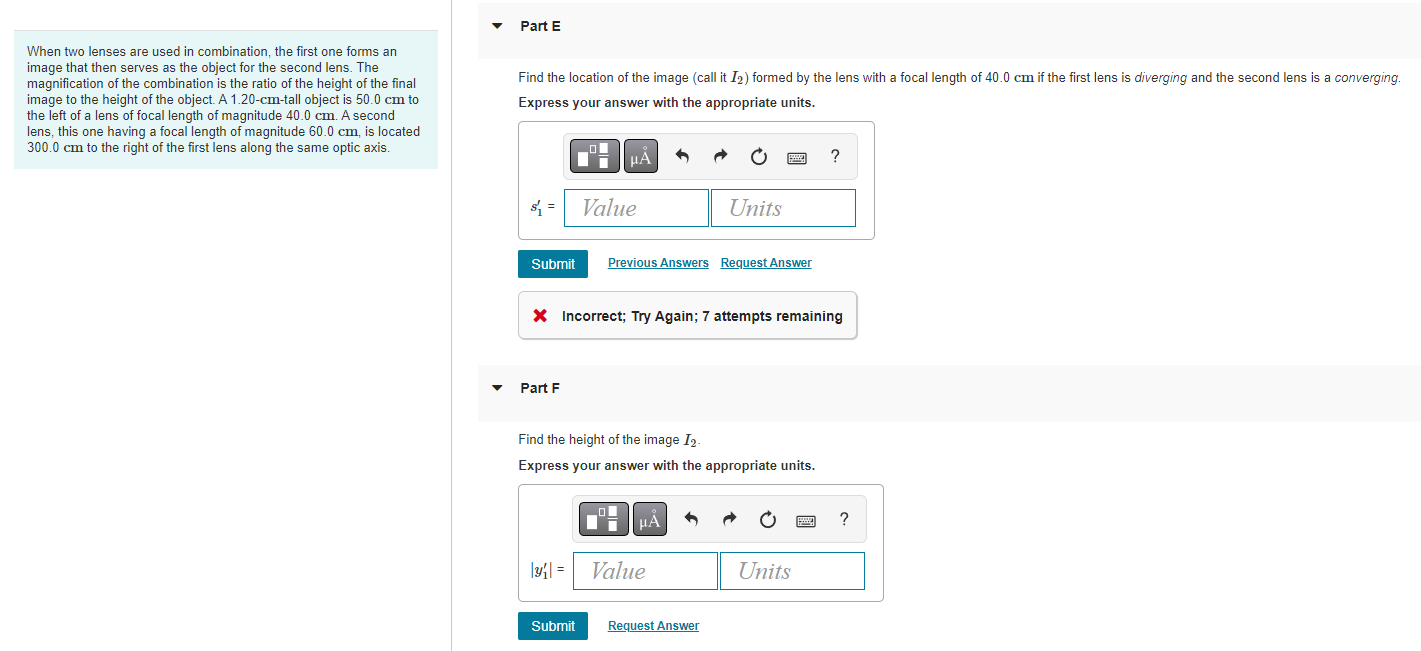 Solved X Incorrect; Try Again; 7 attempts remaining - Part F | Chegg.com
