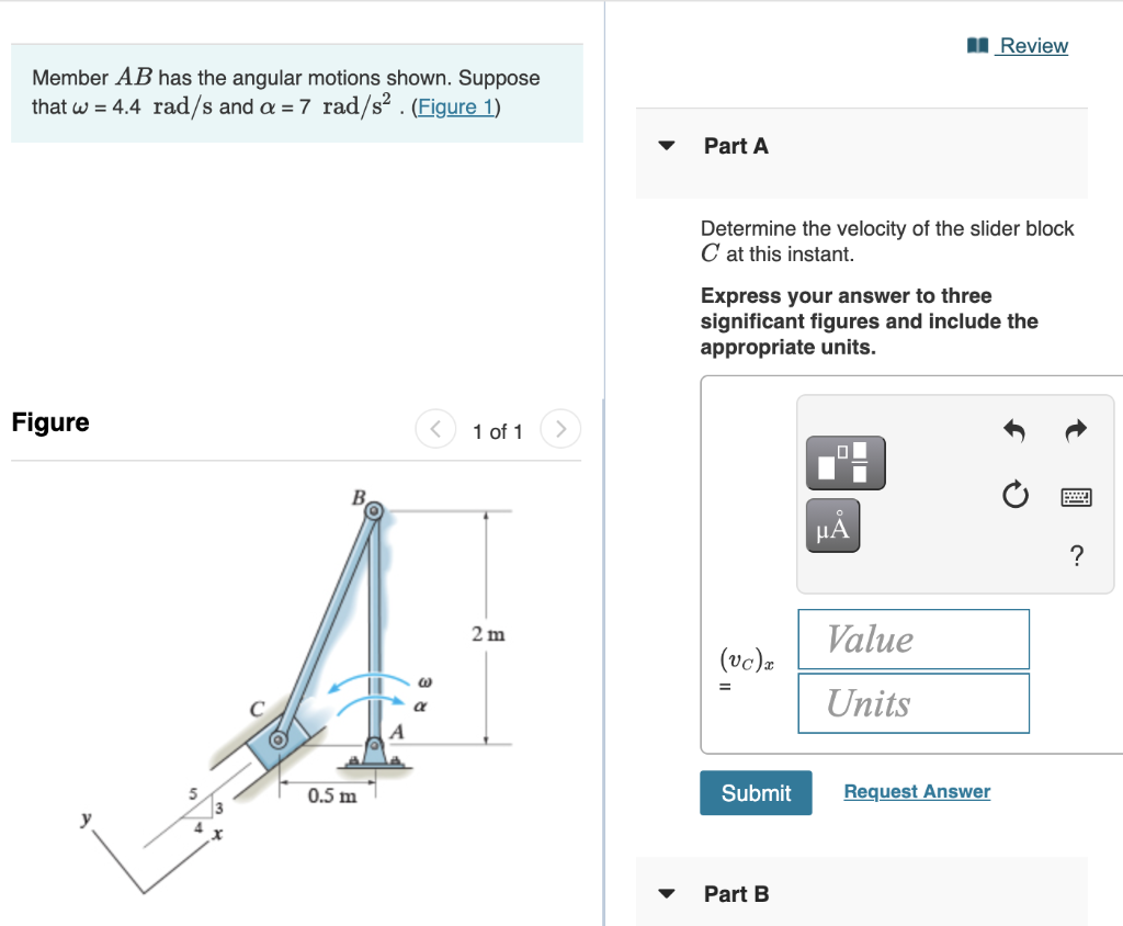 Solved Review Member AB has the angular motions shown. | Chegg.com
