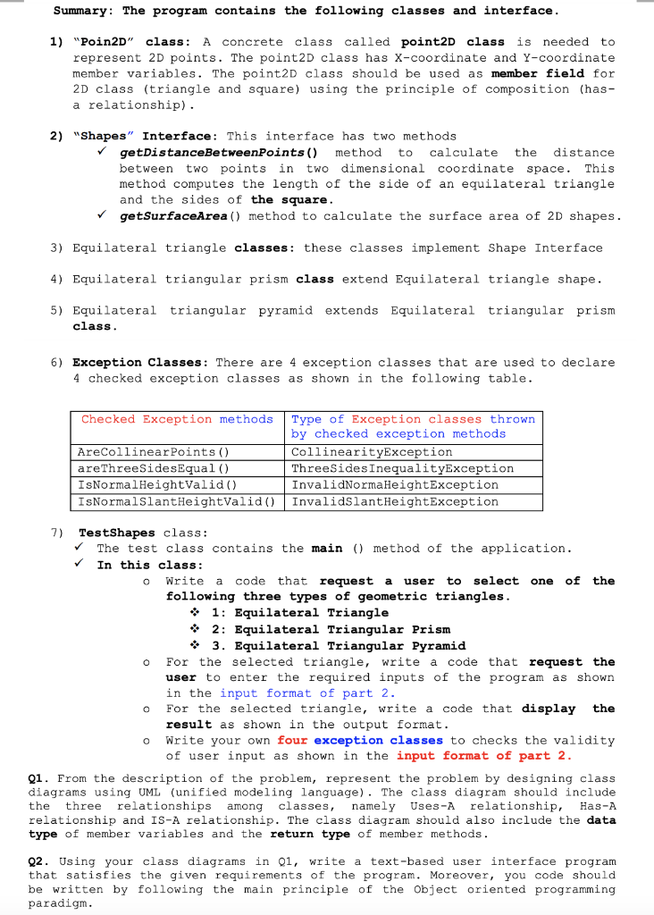 Solved Brief description: Suppose we want to develop a java | Chegg.com