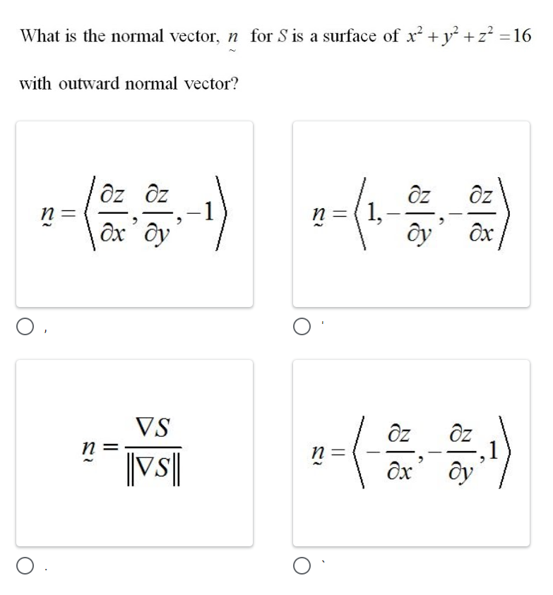 Solved What is the normal vector, n for S is a surface of x² | Chegg.com