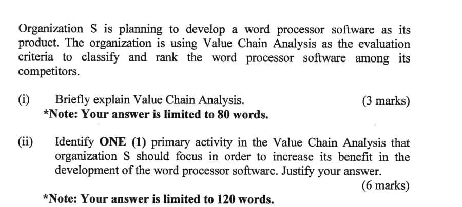 Solved Organization S is planning to develop a word | Chegg.com