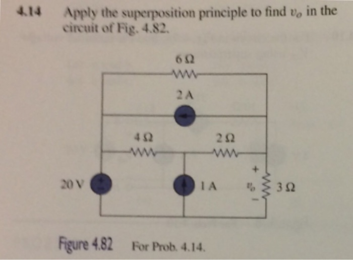 Solved 4.14 Apply the superposition principle to find vo in | Chegg.com
