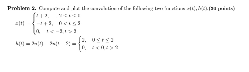 Problem 2. Compute and plot the convolution of the | Chegg.com