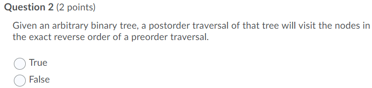 Solved Given an arbitrary binary tree, a postorder traversal | Chegg.com