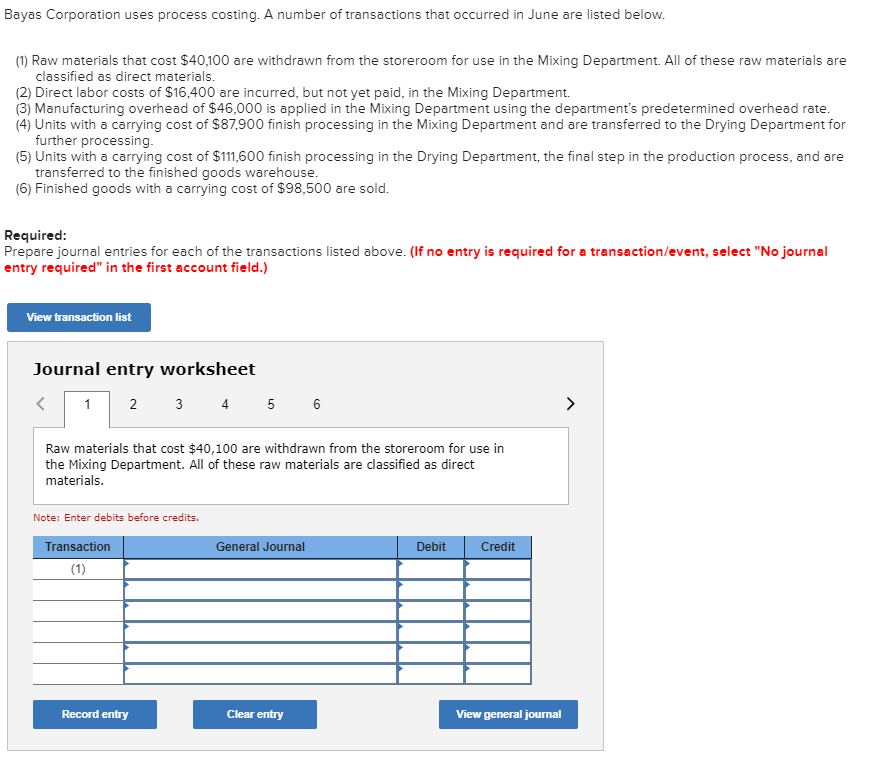 Solved Bayas Corporation uses process costing. A number of | Chegg.com