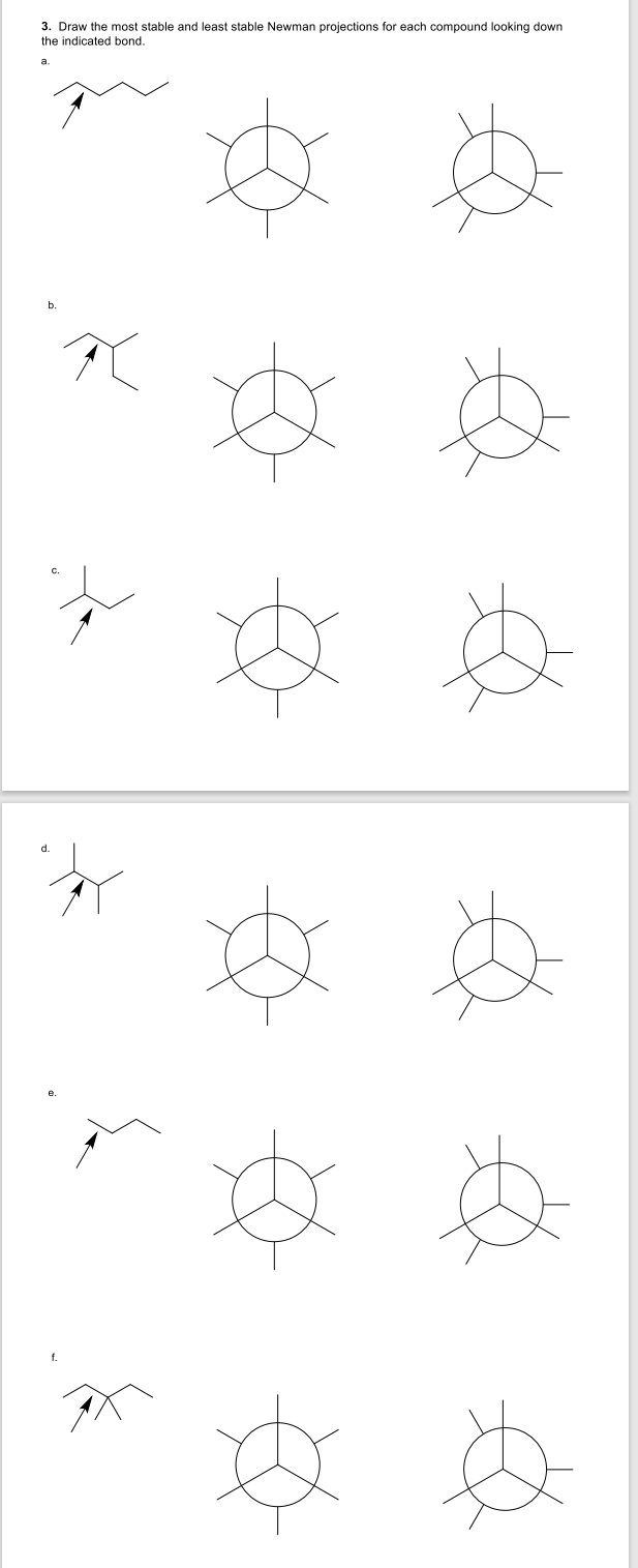 Solved 3. Draw the most stable and least stable Newman | Chegg.com