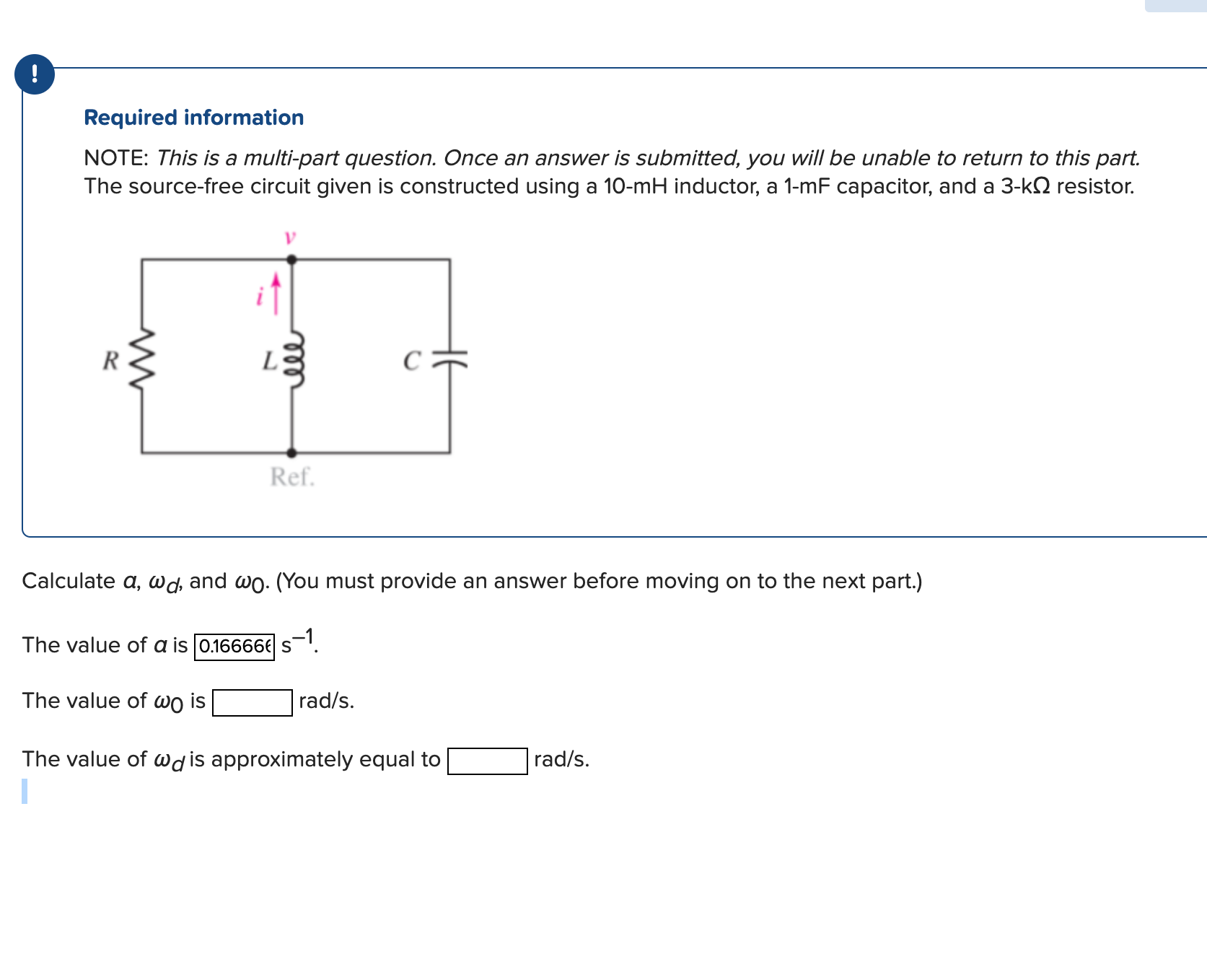 Solved Required information NOTE: This is a multi-part | Chegg.com