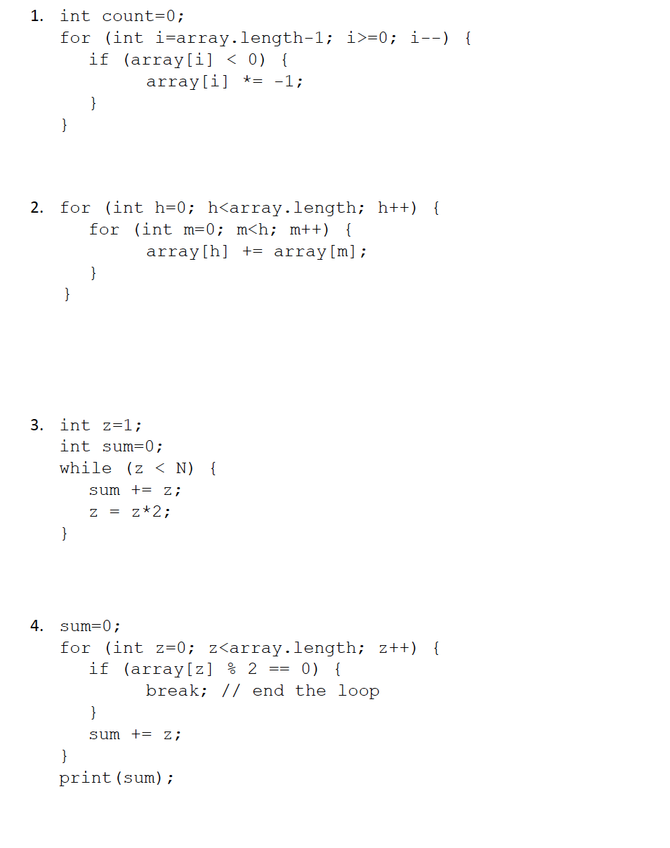 Solved Algorithm Analysis Describe the time required by each | Chegg.com