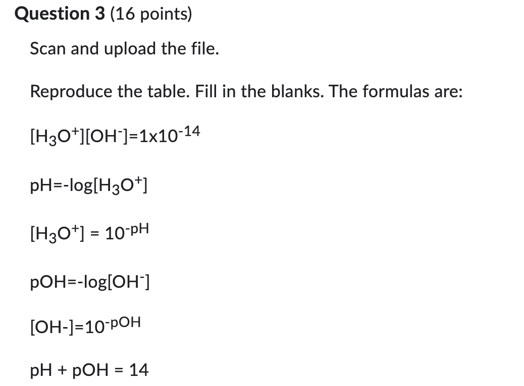 Solved Scan and upload the file. Reproduce the table. Fill | Chegg.com