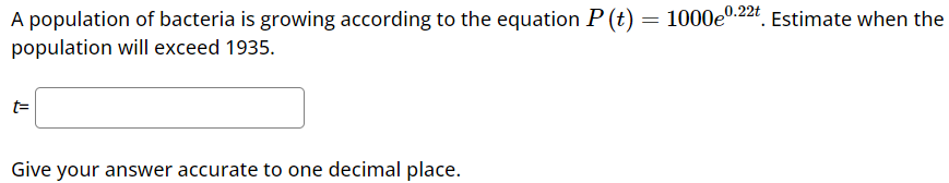 Solved A population of bacteria is growing according to the | Chegg.com