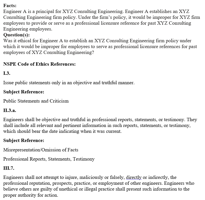 Solved Facts: Engineer A is a principal for XYZ Consulting | Chegg.com