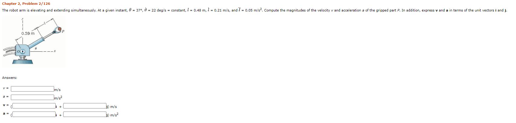 Solved Chapter 2, Problem 2/126 The robot arm is elevating | Chegg.com