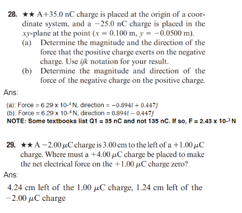 Solved 28. A+35.0nC ﻿charge is placed at the origin of a | Chegg.com