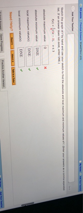 Solved O 0/1 points | Previous Answers SCalcET8 4.1.035.MI. | Chegg.com