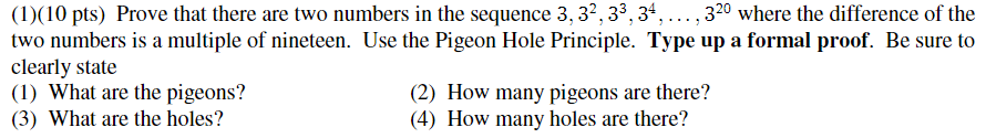 Solved (1)(10 pts) Prove that there are two numbers in the | Chegg.com