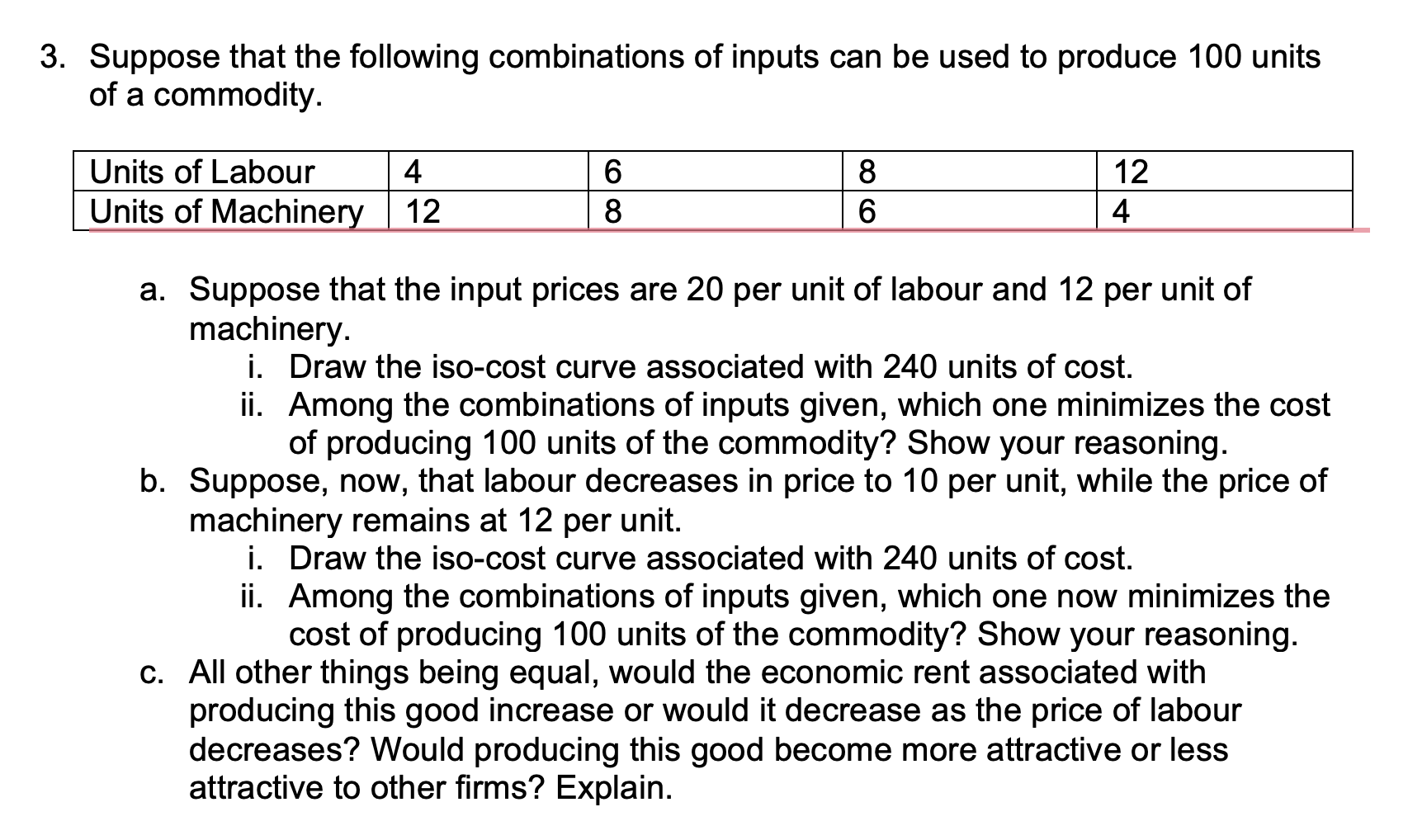 Solved Suppose that the following combinations of inputs can | Chegg.com