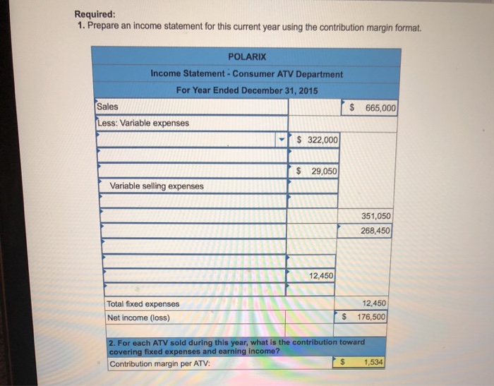 Solved Exercise 19-8 Contribution margin format income | Chegg.com