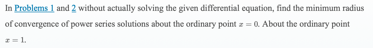 Solved In Problems 1 and 2 without actually solving the | Chegg.com