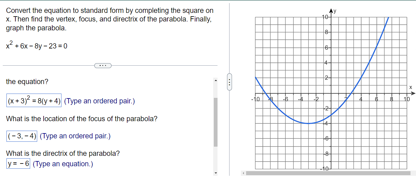 Solved Convert the equation to standard form by completing | Chegg.com