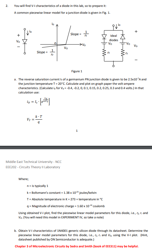 Solved 2. You will find V-I characteristics of a diode in | Chegg.com