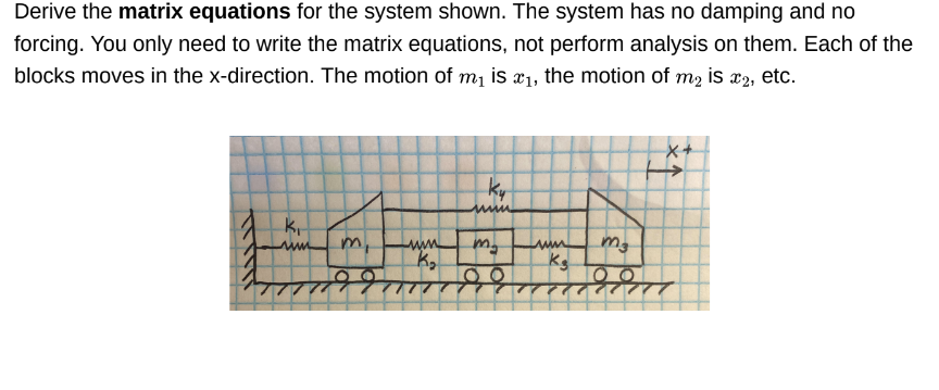 Solved Derive the matrix equations for the system shown. The | Chegg.com