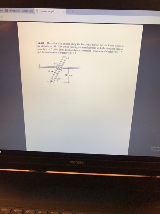 Solved .16-108. At a given instant, the slider block A has | Chegg.com