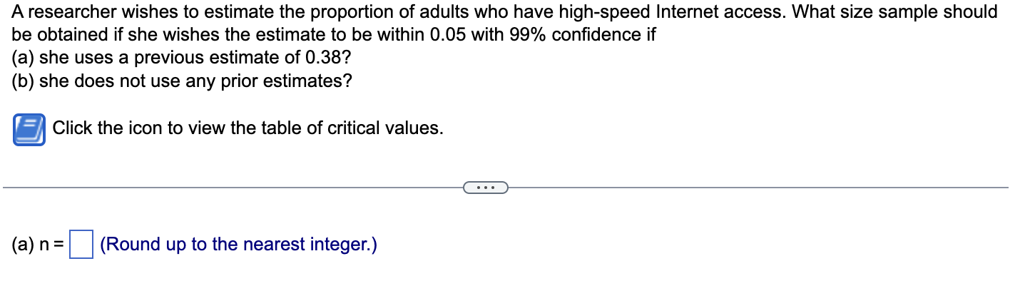 Solved A researcher wishes to estimate the proportion of | Chegg.com