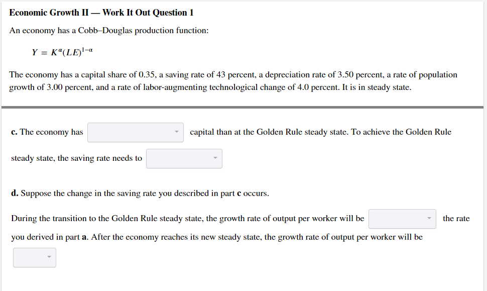 Solved Economic Growth II - Work It Out Question 1 An | Chegg.com