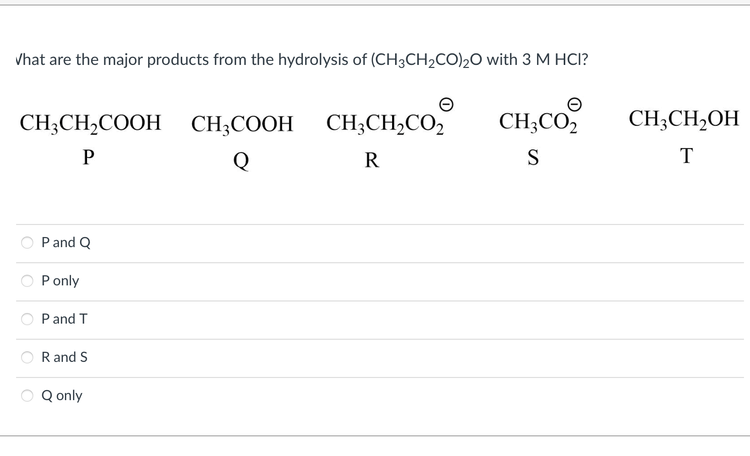 Solved Vhat are the major products from the hydrolysis of | Chegg.com