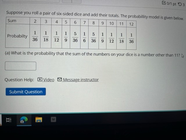 Solved Suppose you roll a pair of six-sided dice and add | Chegg.com