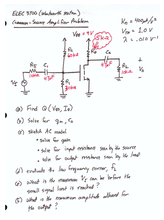 Solved ELEC 3700 (Wentworth section) I Comnen - Source Amplo | Chegg.com