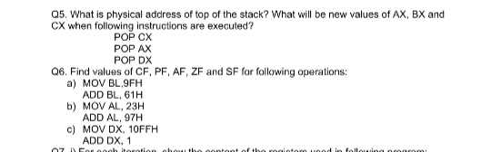 Solved Microprocessor HW # 1 Assume 8086 registers values | Chegg.com
