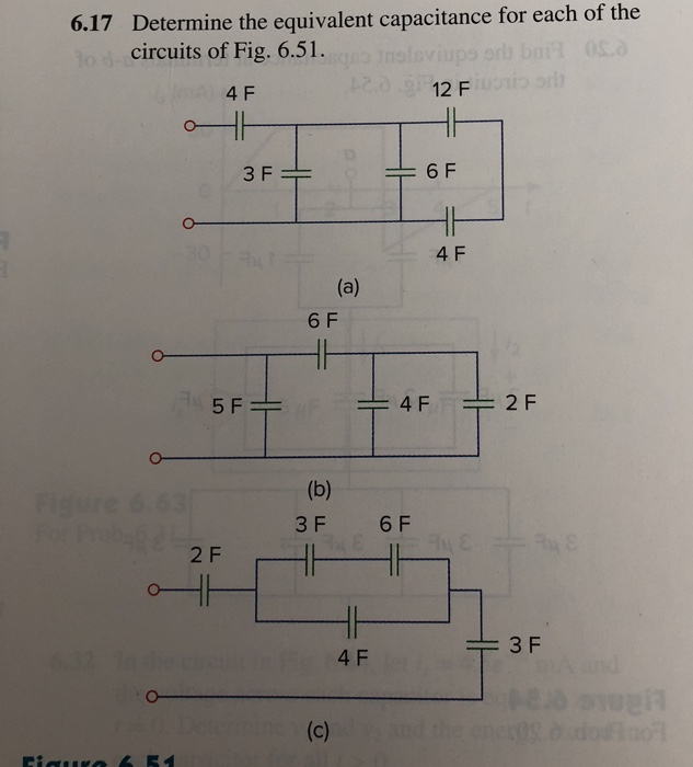 Solved 6.17 Determine the equivalent capacitance for each of | Chegg.com
