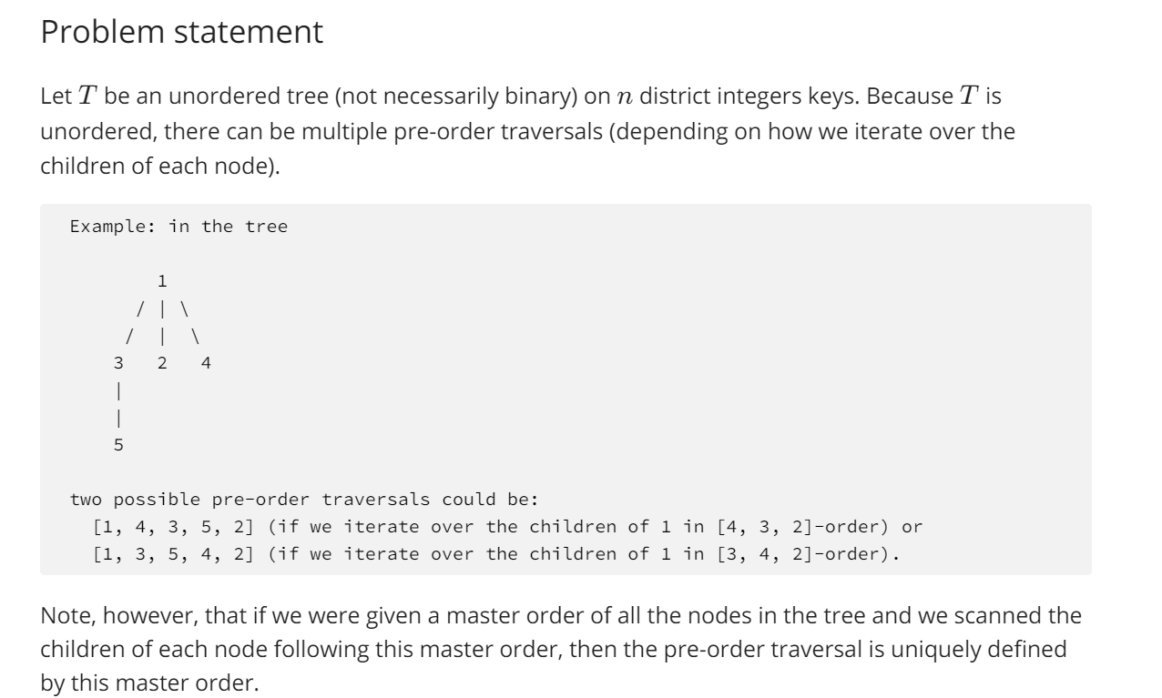 Solved Problem statement Let T be an unordered tree (not | Chegg.com