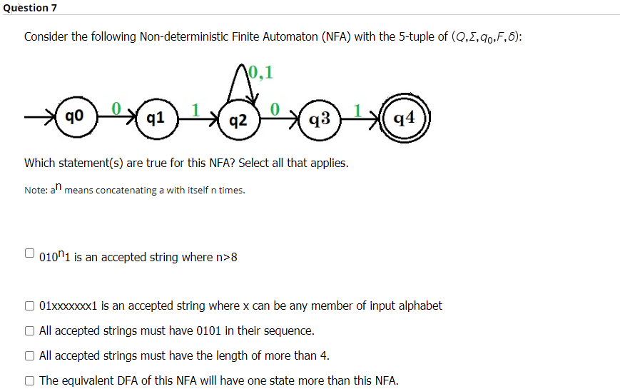 Solved Question 7 Consider the following Non-deterministic | Chegg.com