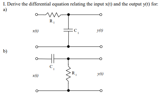 Solved I. Derive the differential equation relating the | Chegg.com