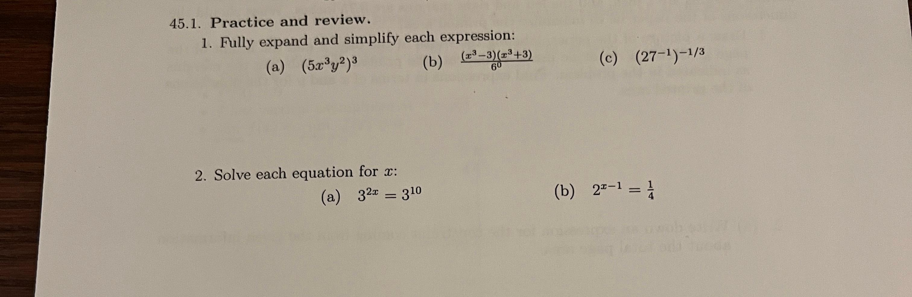 Solved 45.1. Practice and review. 1. Fully expand and | Chegg.com