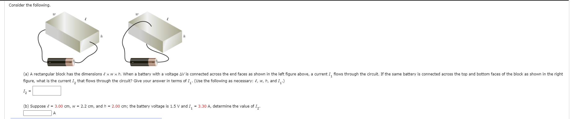Solved (a) A rectangular block has the dimensions ℓ w h. | Chegg.com