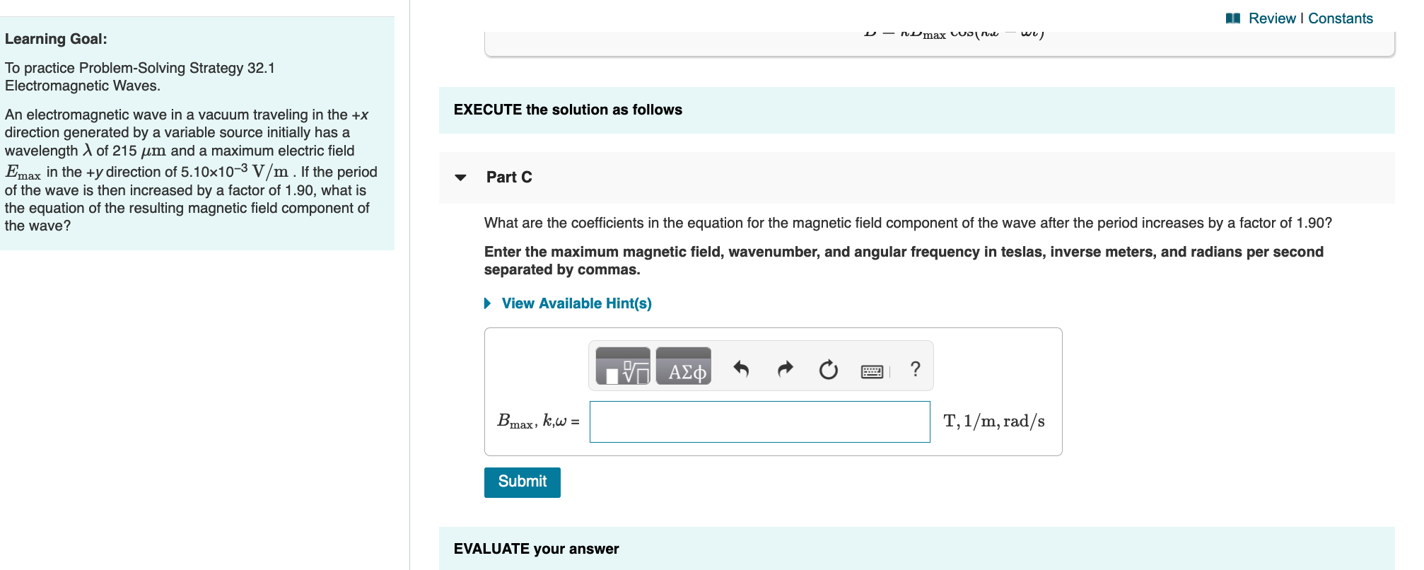 Solved n Review | Constants V - Numax von wu) EXECUTE the | Chegg.com