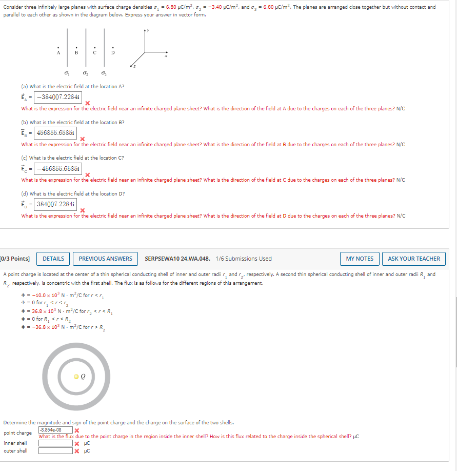 Solved Consider three infinitely large planes with surface | Chegg.com