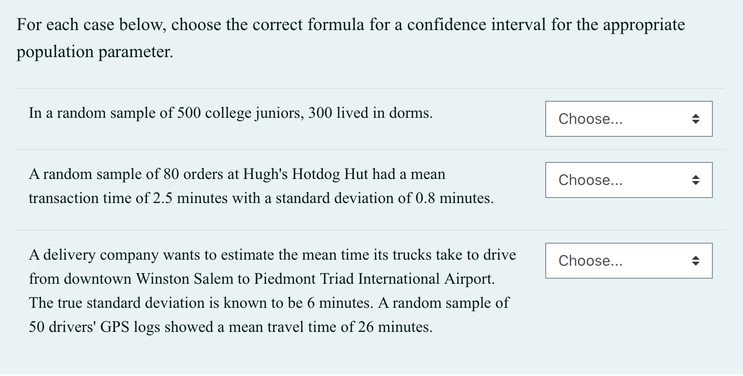 Solved For each case below, choose the correct formula for a | Chegg.com