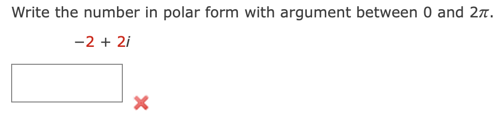 Solved Write the number in polar form with argument between | Chegg.com